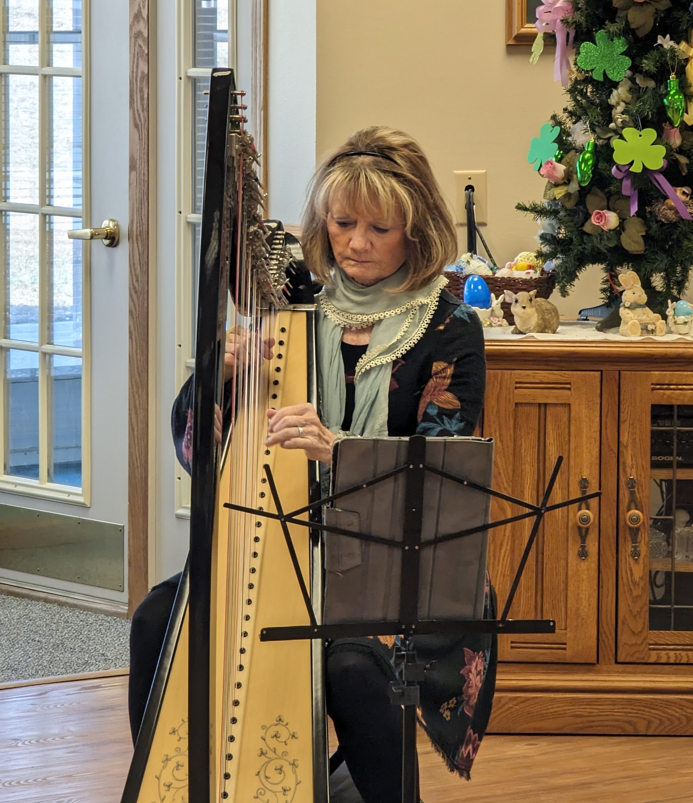 Shari Sarazin entertains at Terrace Heights Retirement Community