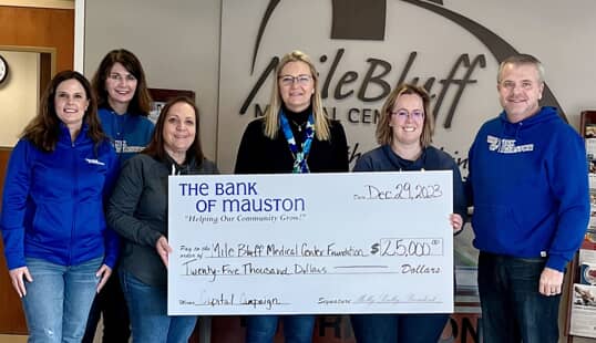 Bank of Mauston pledges $25,000 to Mile Bluff Building Campaign